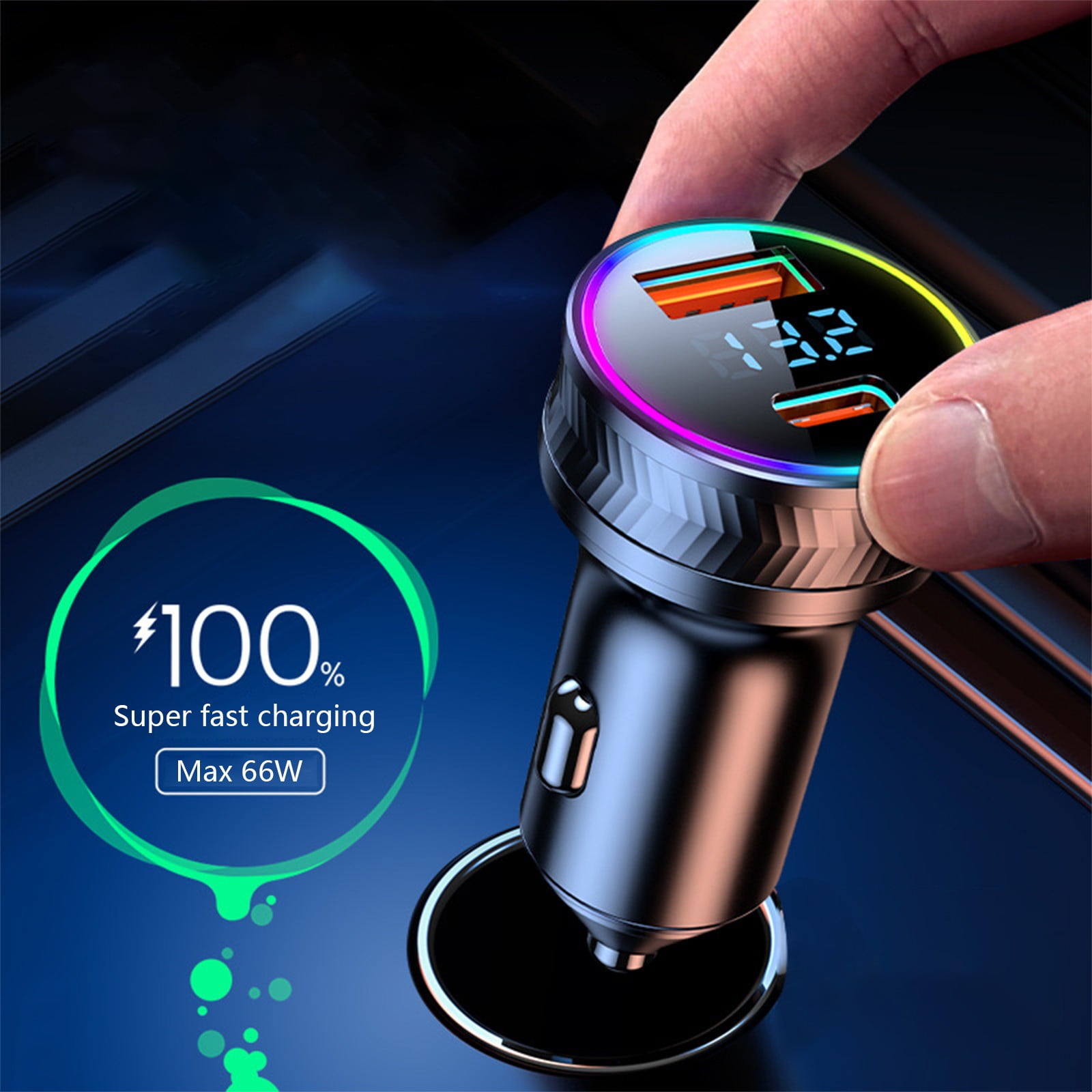 Just Released, 66W Fast Dual Port USB Charger, PD&QC 3.0 Car Adapter ...