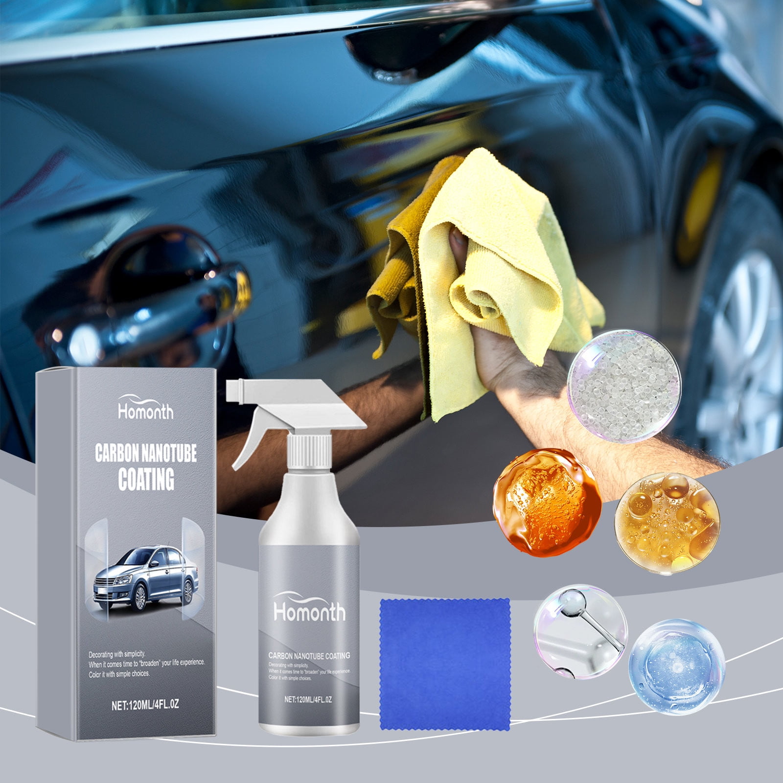 Just Released, Car Crystal Agent, Coating Spray, Car Paint Waxing Spray, 120ml, Maintenance and ...