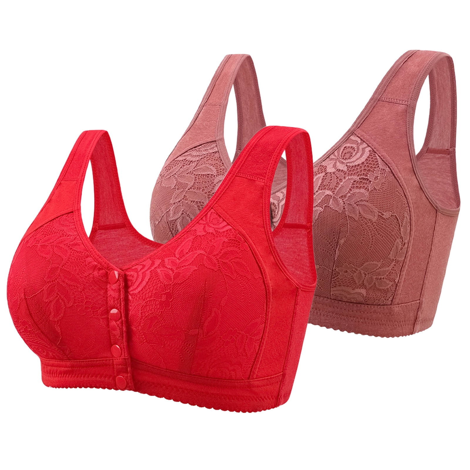 Just Released,Embroidery Front Button Bra, Large Size, No Steel Rim ...