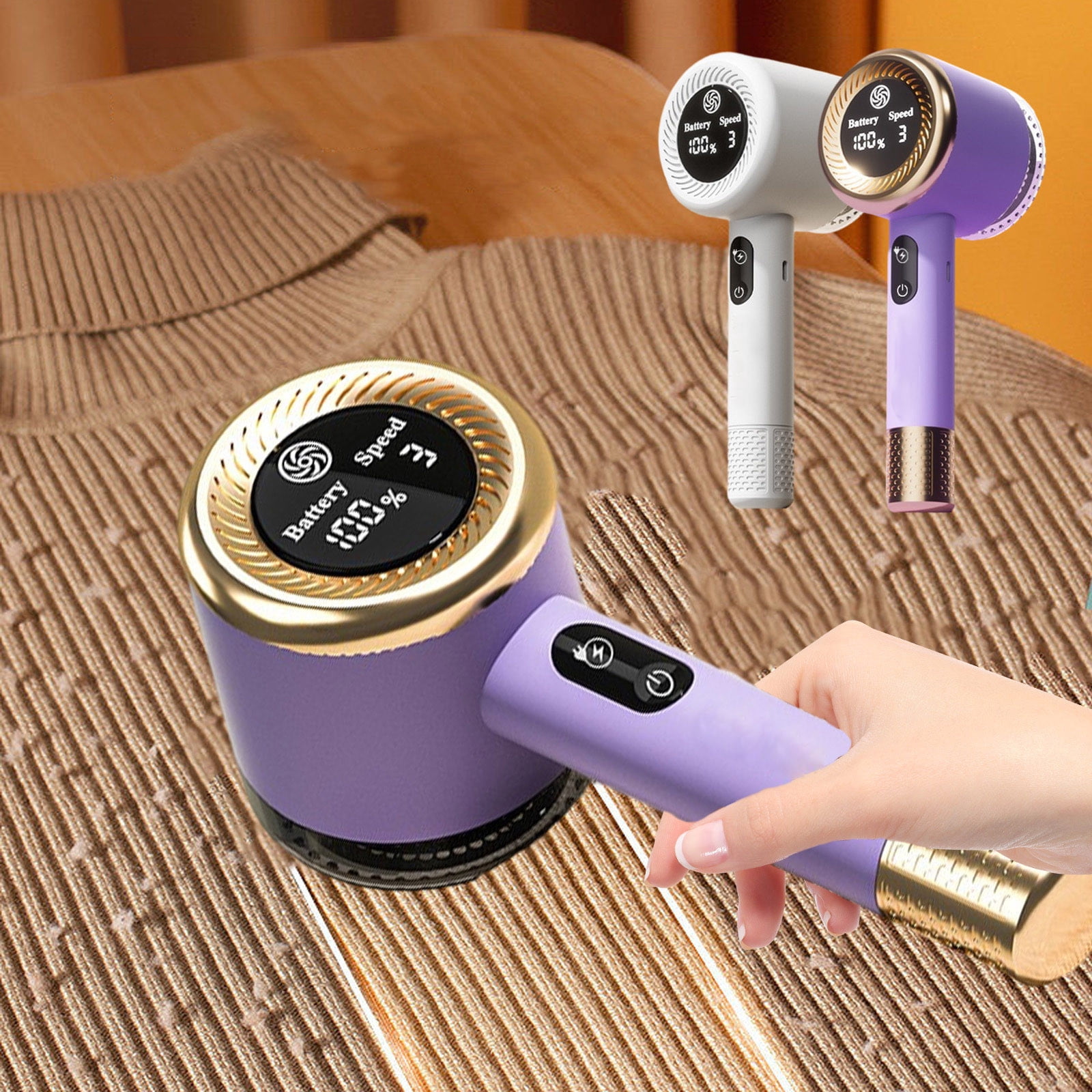 Just Released, Fabric Shaver Lint Remover, Rechargeable Sweater Defuzzer, 3-Speed LED Display ...