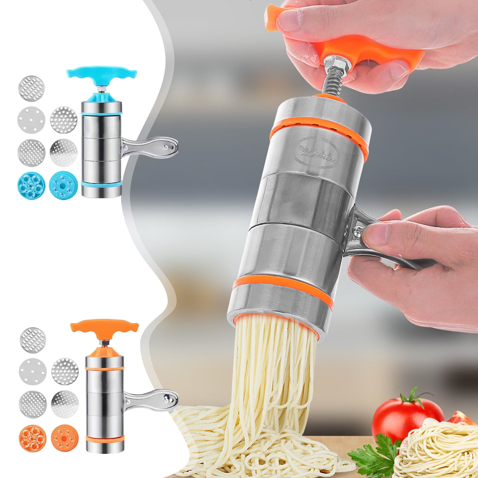 Just Released, Manual Pasta Press Machine, Small Pasta Maker, 5 Molds ...