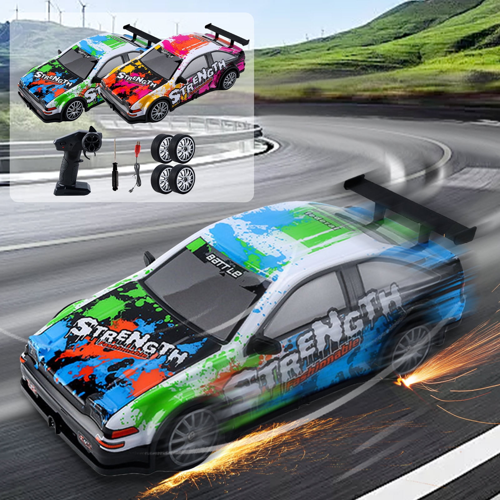 Just Released, Rc Drift Car Kids Remote Control Car, Led Lights, 1/24 ...