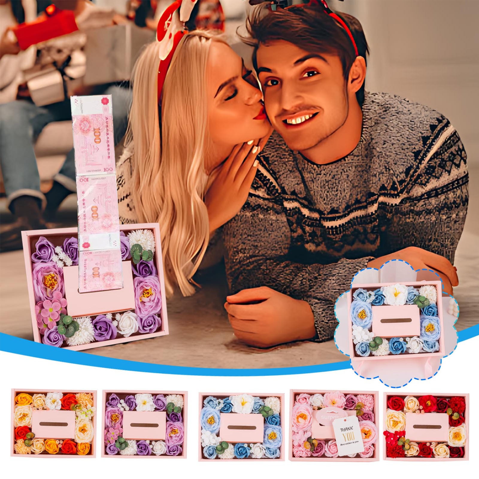 Just Released,Transparent Window Drawing Gift Box Eternal Rose Soap ...