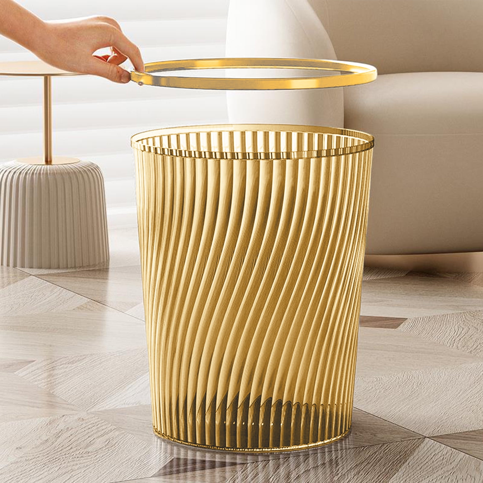 Just Released, Vertical Large Capacity Translucent Trash Can 12L Modern ...