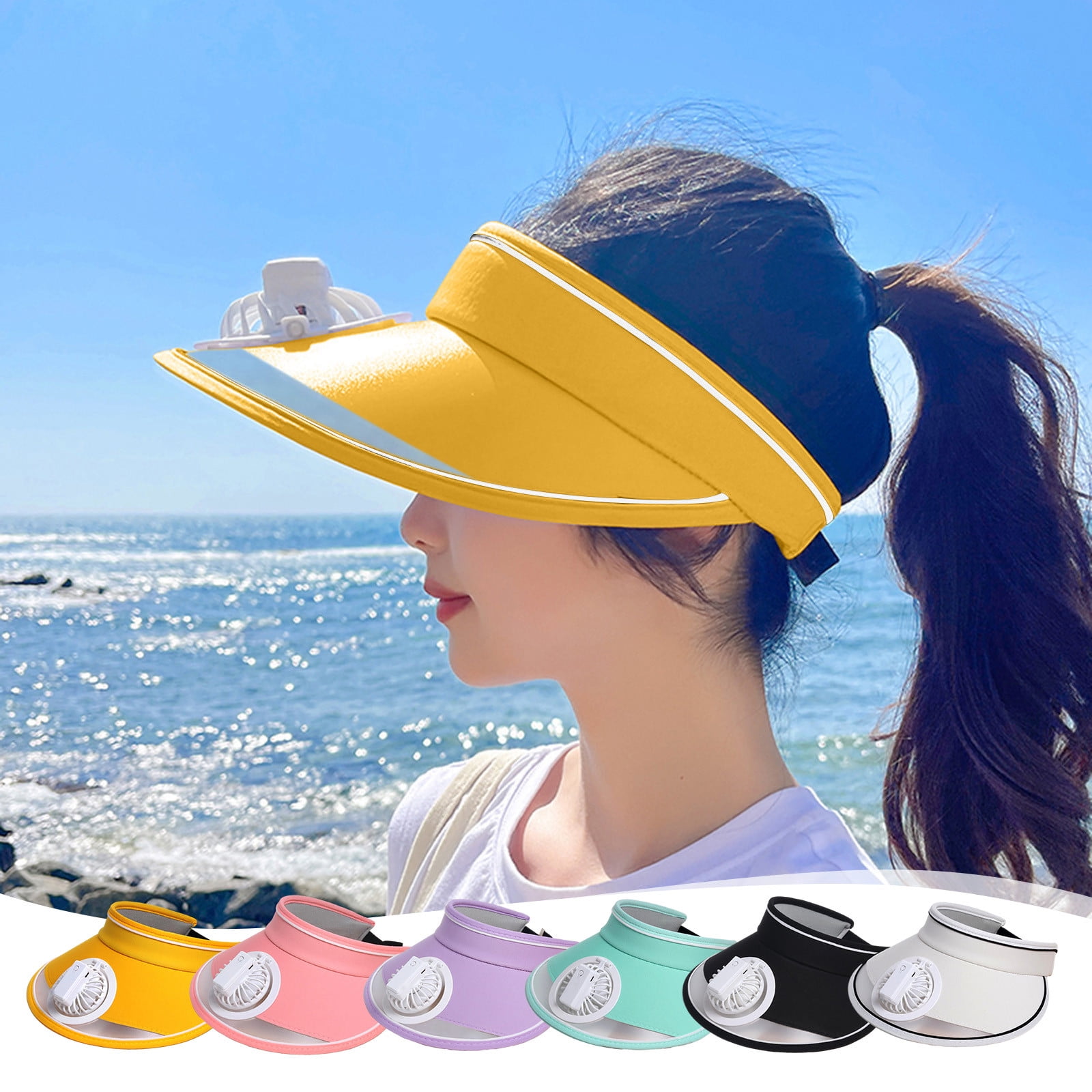 Just Released, Women's Fan Visor Hat, Lightweight Sun Protection, 3 ...