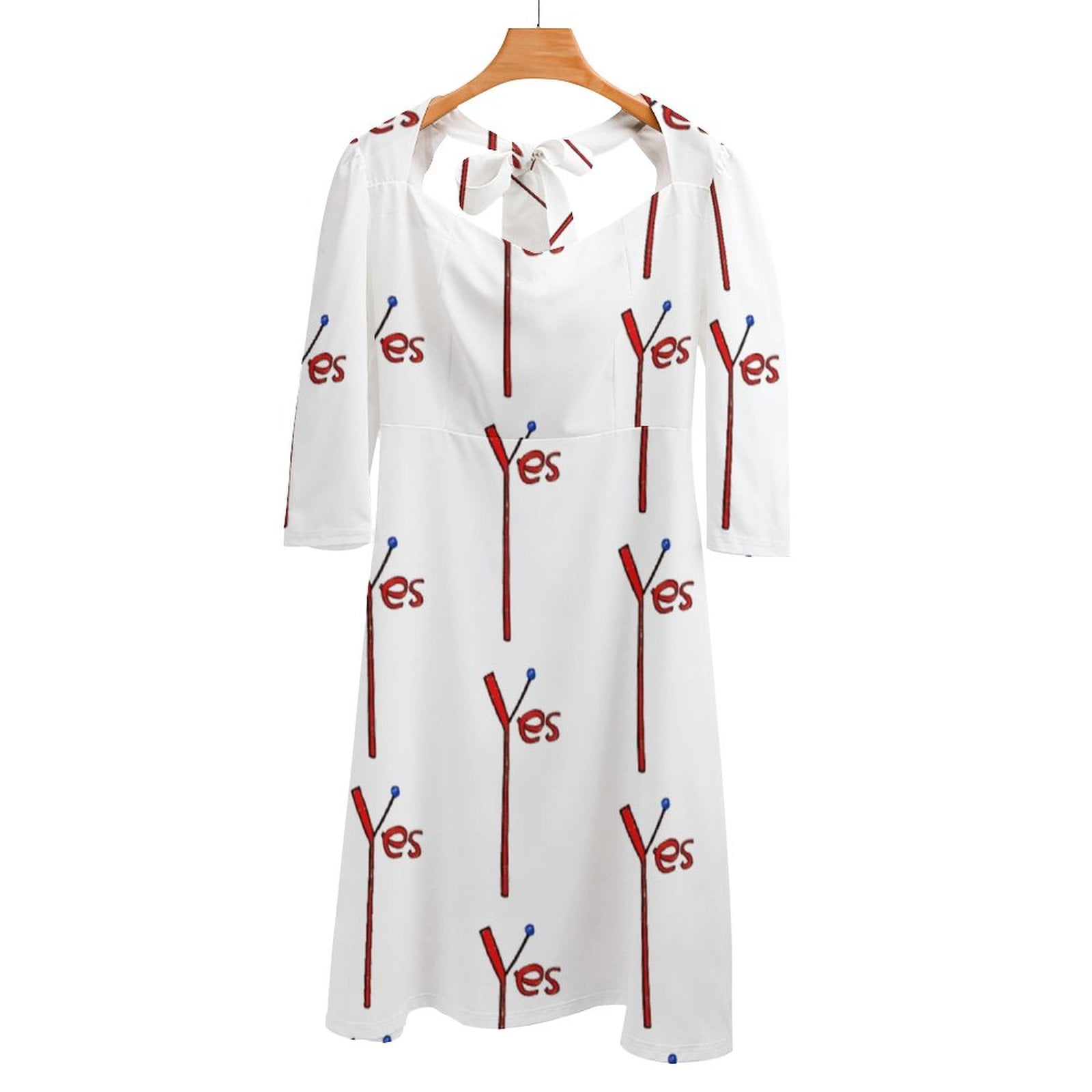 Just Say It Back Lacing Backless Dress Square Neck Dress New Elegant ...