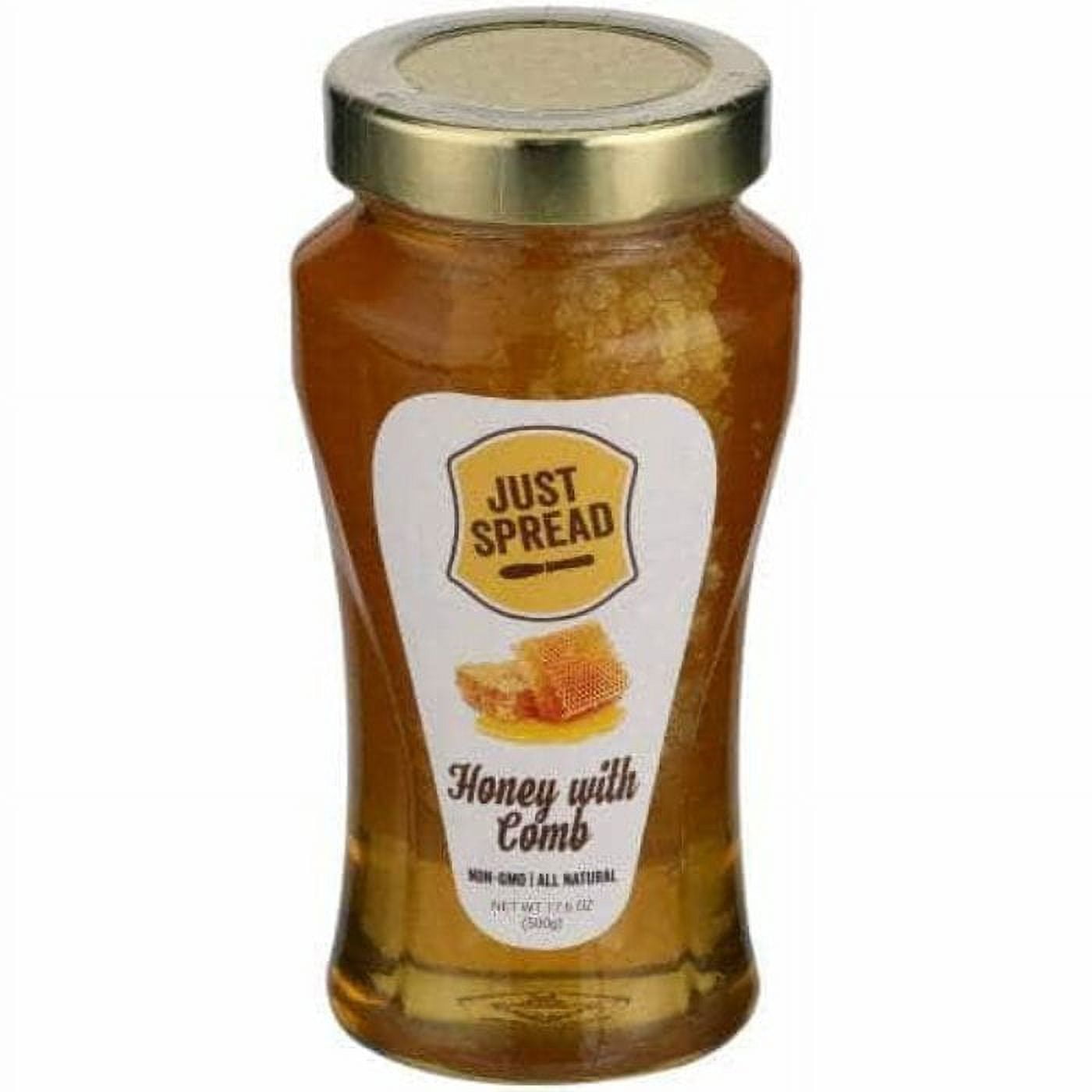 Just Spread Honey Wildflower with Comb 17.6 oz (Pack of 6) - Walmart.com