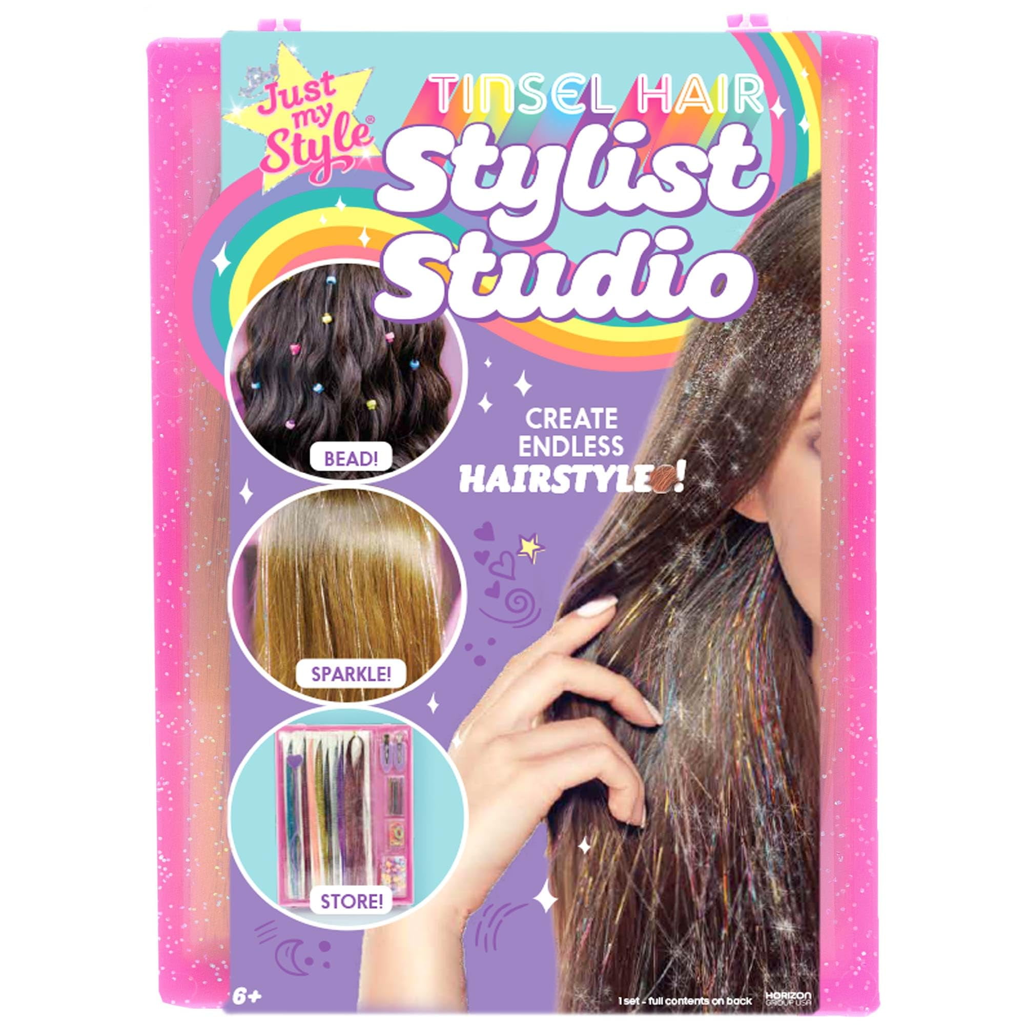 Just My Style Tinsel Hair Stylist Studio, Fairy Hair Tinsel Kit, 9 Colorful Tinsel Strands ...