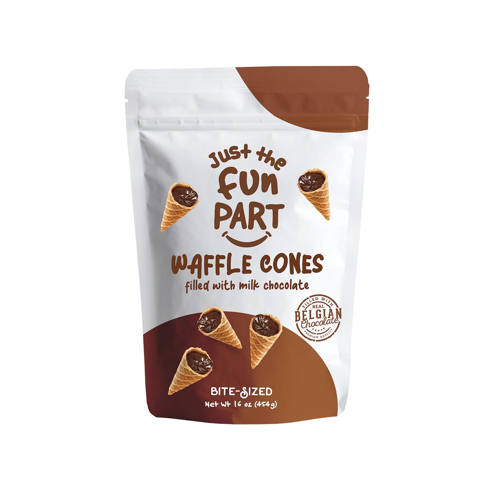 Just The Fun Part MFF30 Waffle Cones Filled With Milk Chocolate Bite ...