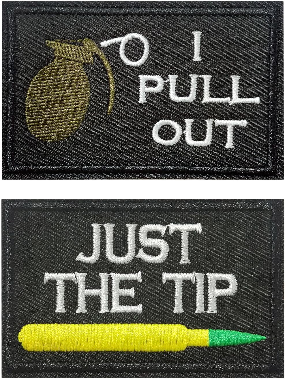 Just The Tip & I Pull Out Tactical Patches, Hook & Loop Patch Full ...