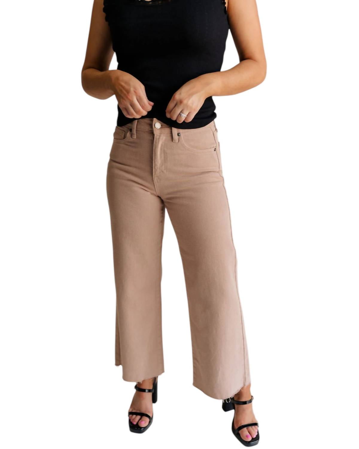Just Usa Lena Wide Cropped Leg Pants - Walmart.com
