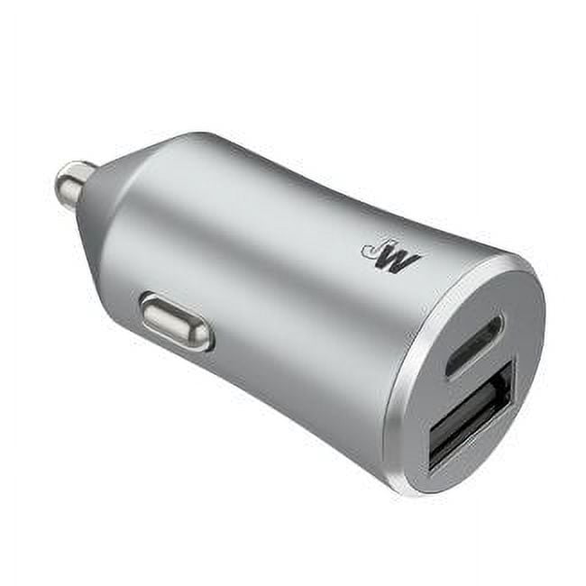 Just Wireless 3.4A Dual Port USB-A and USB-C Car Charger - Gray ...