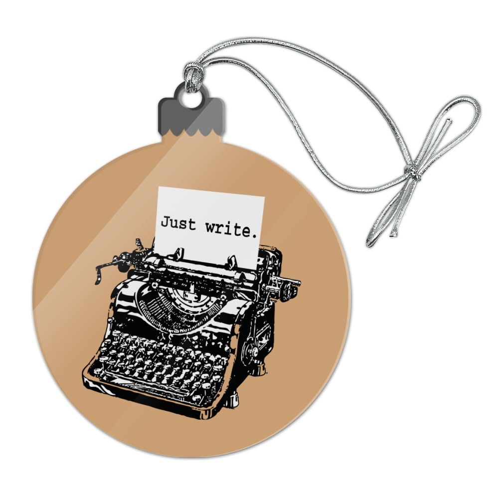 Just Write Antique Typewriter Writer Author Acrylic Christmas Tree ...