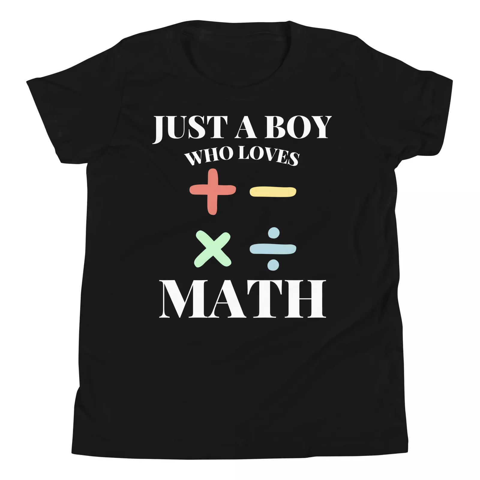 Just a Boy Who Loves Math Mathematics Lover Math Student Youth T-Shirt ...
