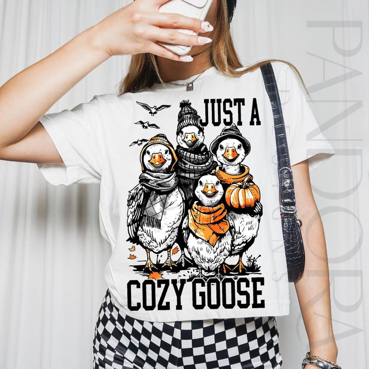 Just a Cozy Goose Png, Fall Goose Clipart, Autumn Goose Png, Cute Goose ...