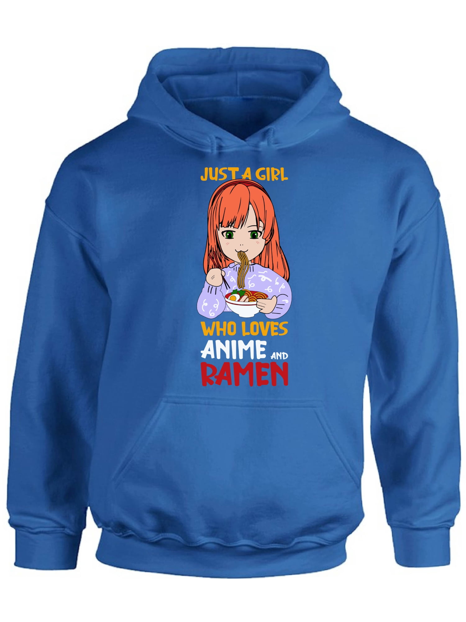 Just a Girl Who Loves Anime and Ramen Hooded Sweatshirt Anime Hoodie ...