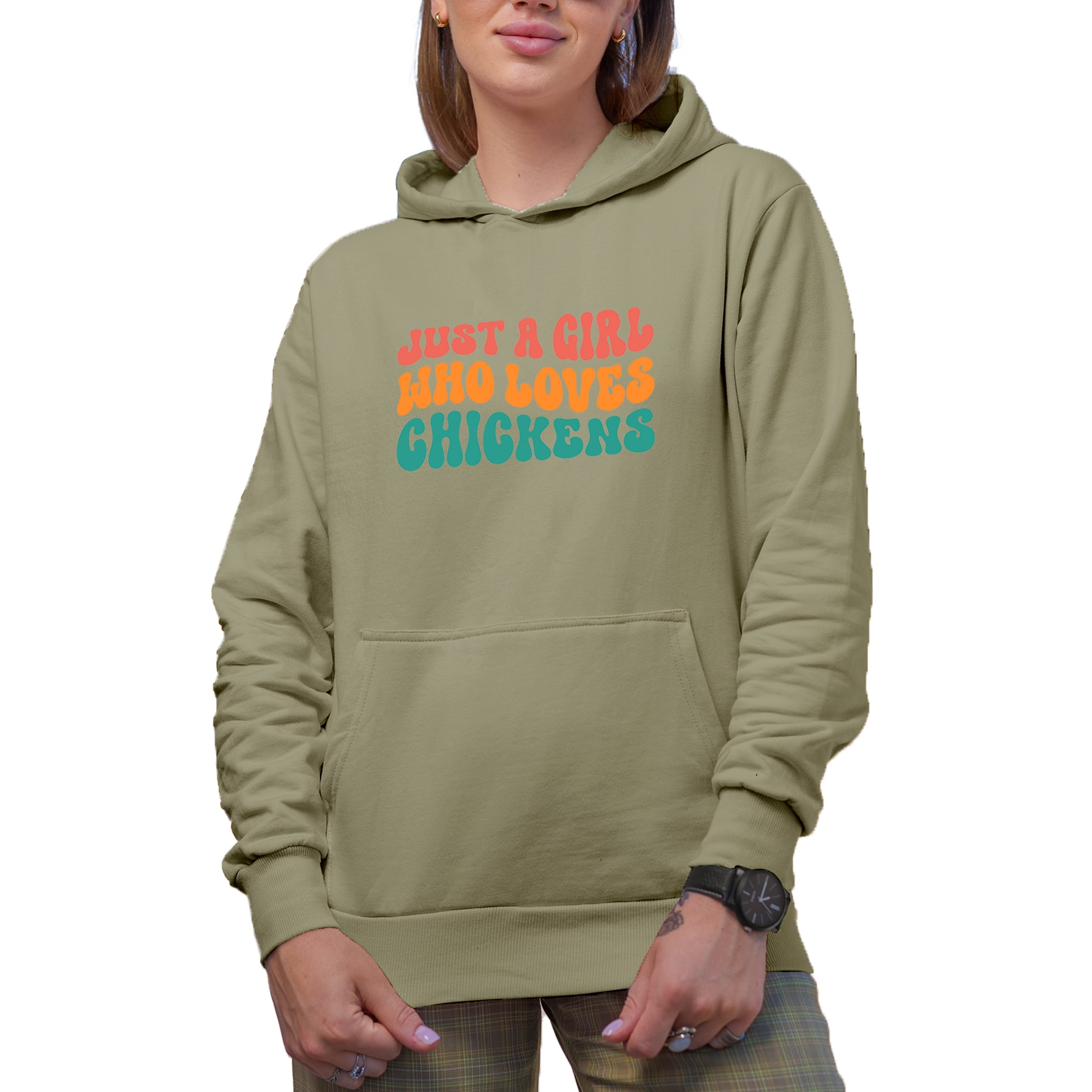 Just a Girl Who Loves Chickens, Chicken Lover Quote, Groovy Retro Wavy ...
