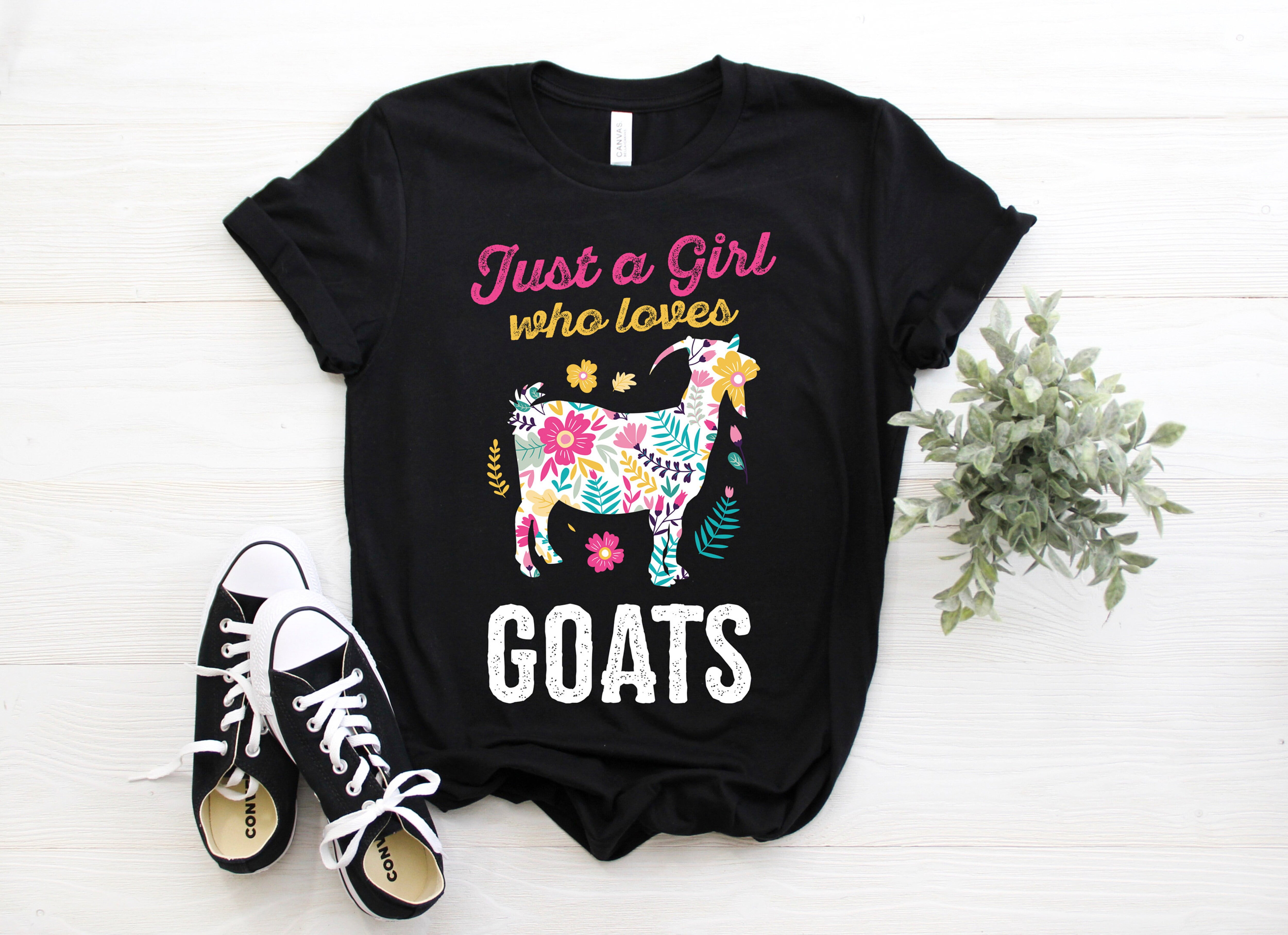 Just a Girl Who Loves Goats Cute T-shirt, Sea Goat Gifts, Birthday ...