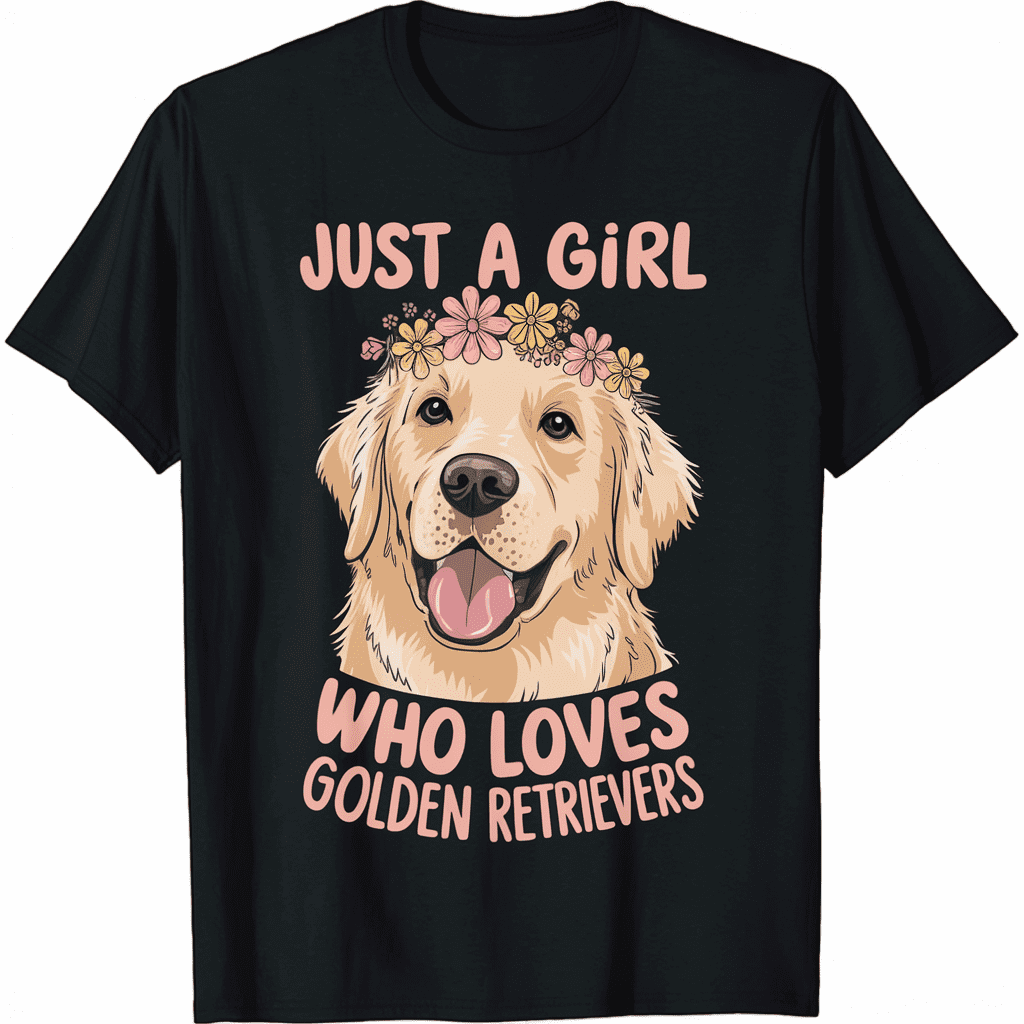 Just a Girl Who Loves Golden Retrievers Cute Pet Owner Gift T-Shirt - Walmart.com
