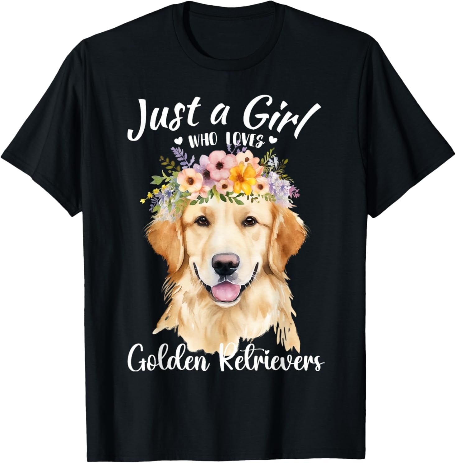 Just a Girl Who Loves Golden Retrievers Shirt Cute Dog Lover Tee for Women and Girls - Walmart.com