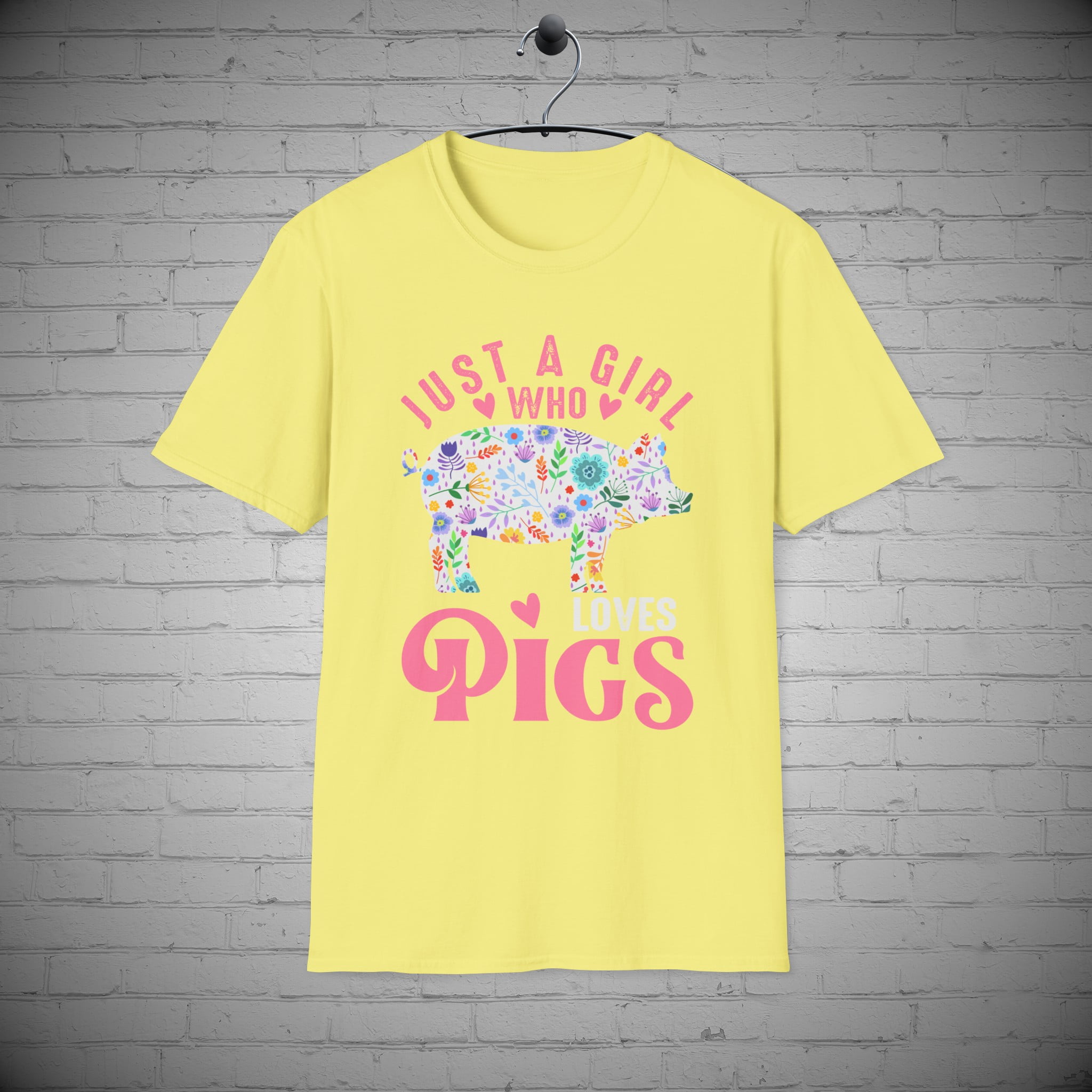 Just a Girl Who Loves Pigs T-Shirt, Farm animal Piggy tee, Pig Love ...