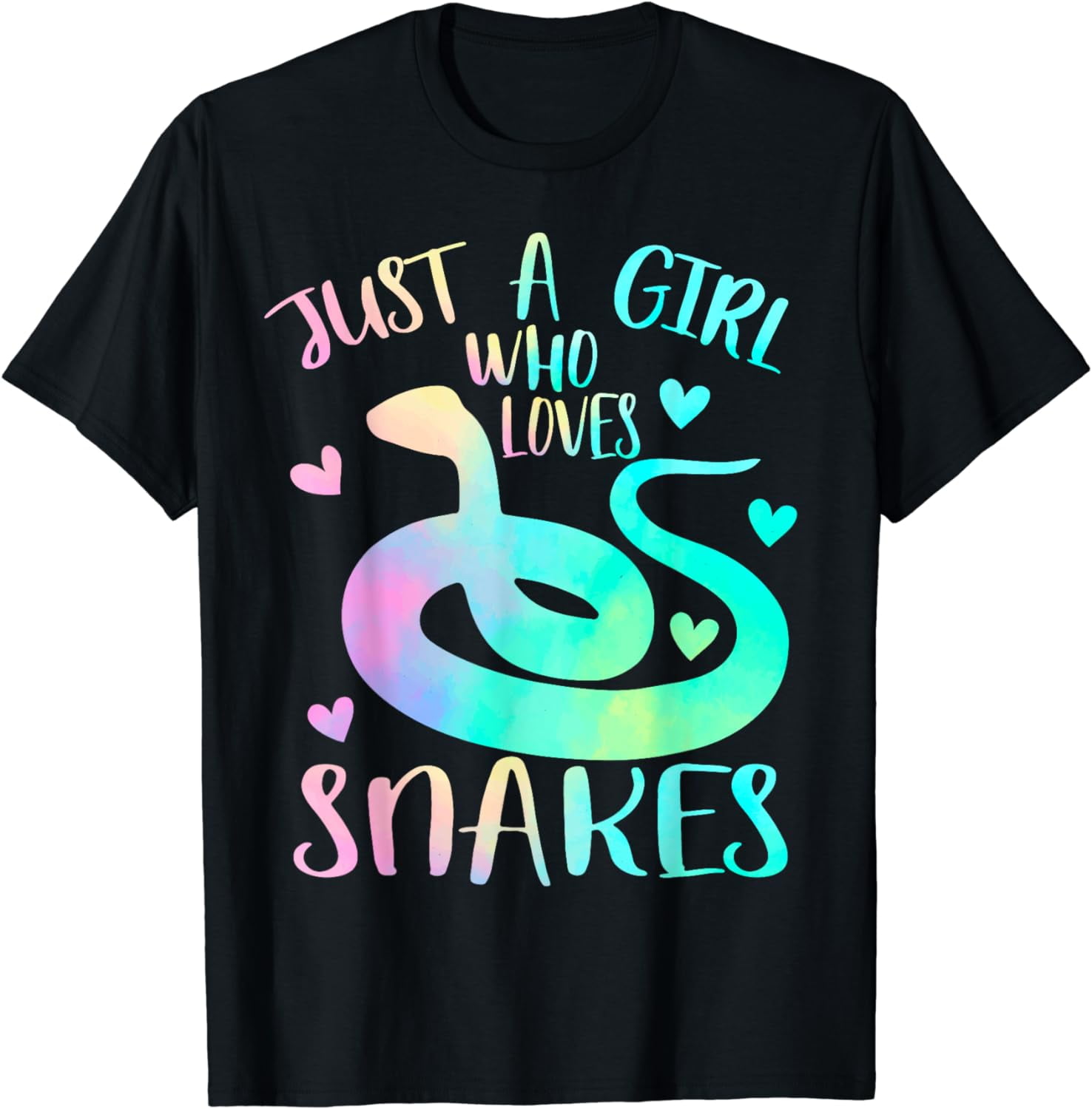 Just a Girl Who Loves Snakes Cute Snake Themed Lover Girls T-Shirt ...