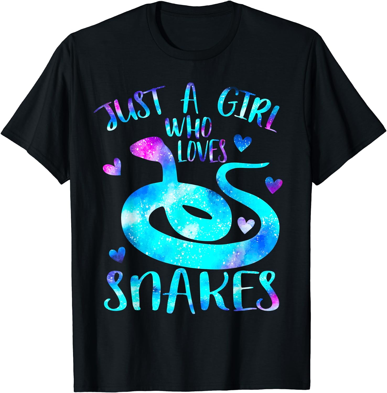 Just a Girl Who Loves Snakes Theme Cute Snake Lover Galaxy T-Shirt ...