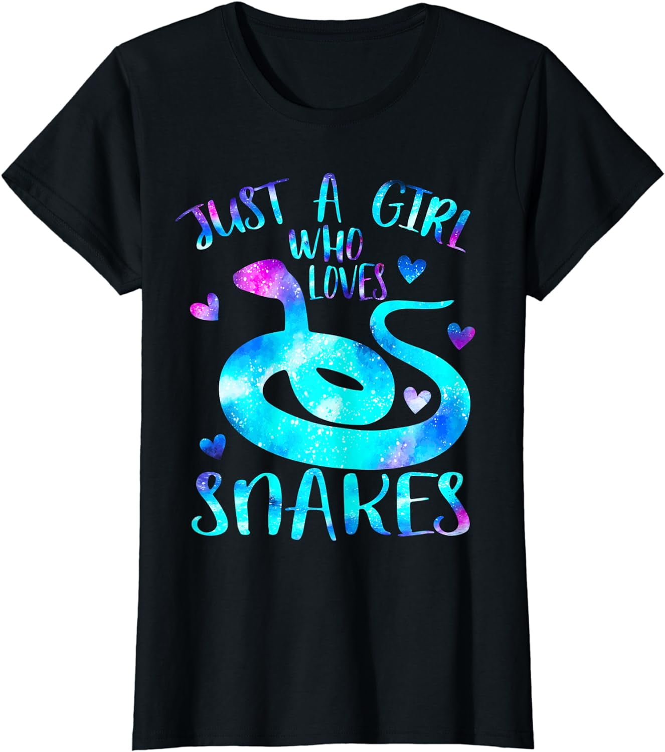 Just a Girl Who Loves Snakes Theme Cute Snake Lover Galaxy T-Shirt ...