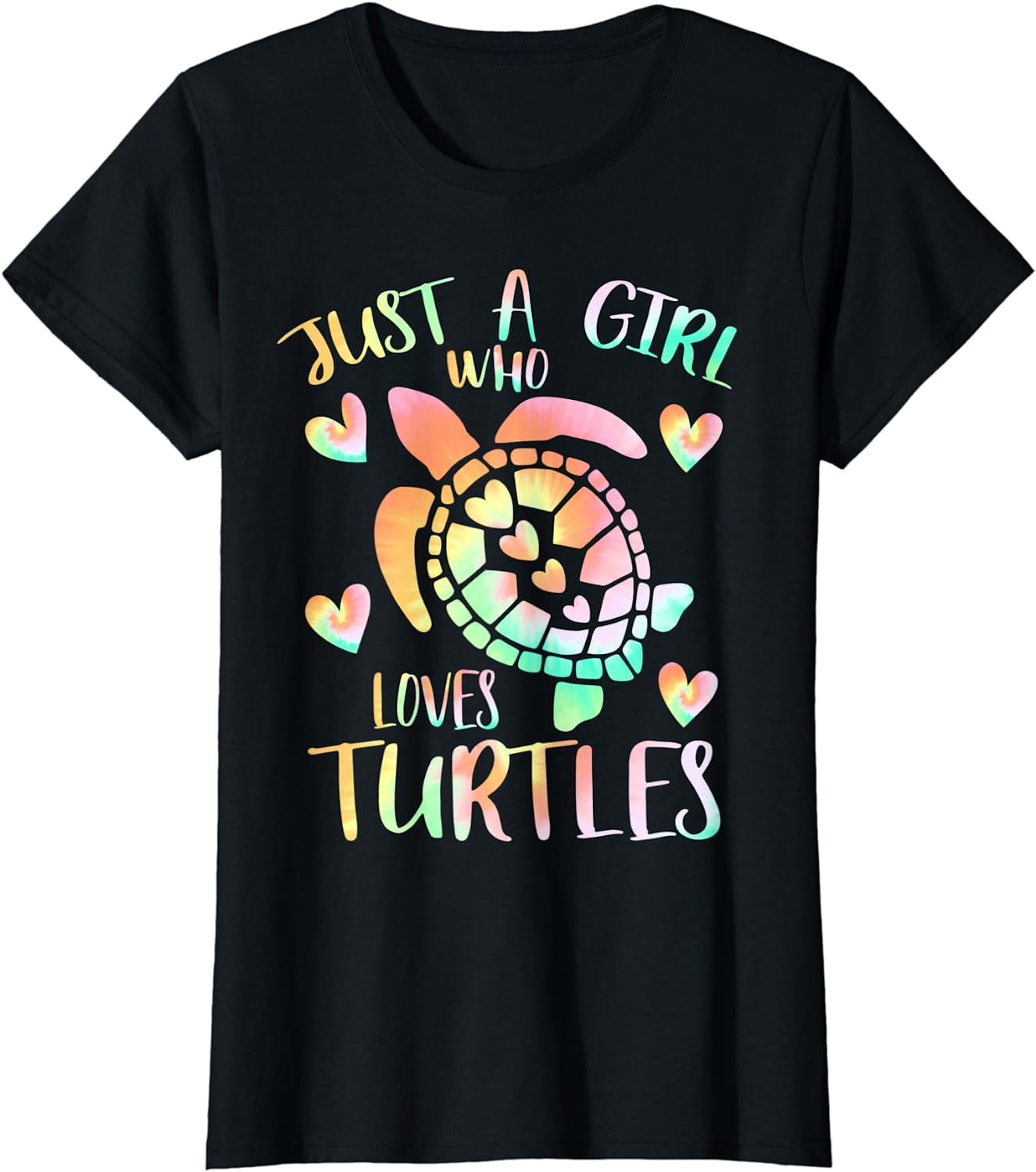 Just a Girl Who Loves Turtles Tie Dye Sea Turtle Girls Theme T-Shirt ...