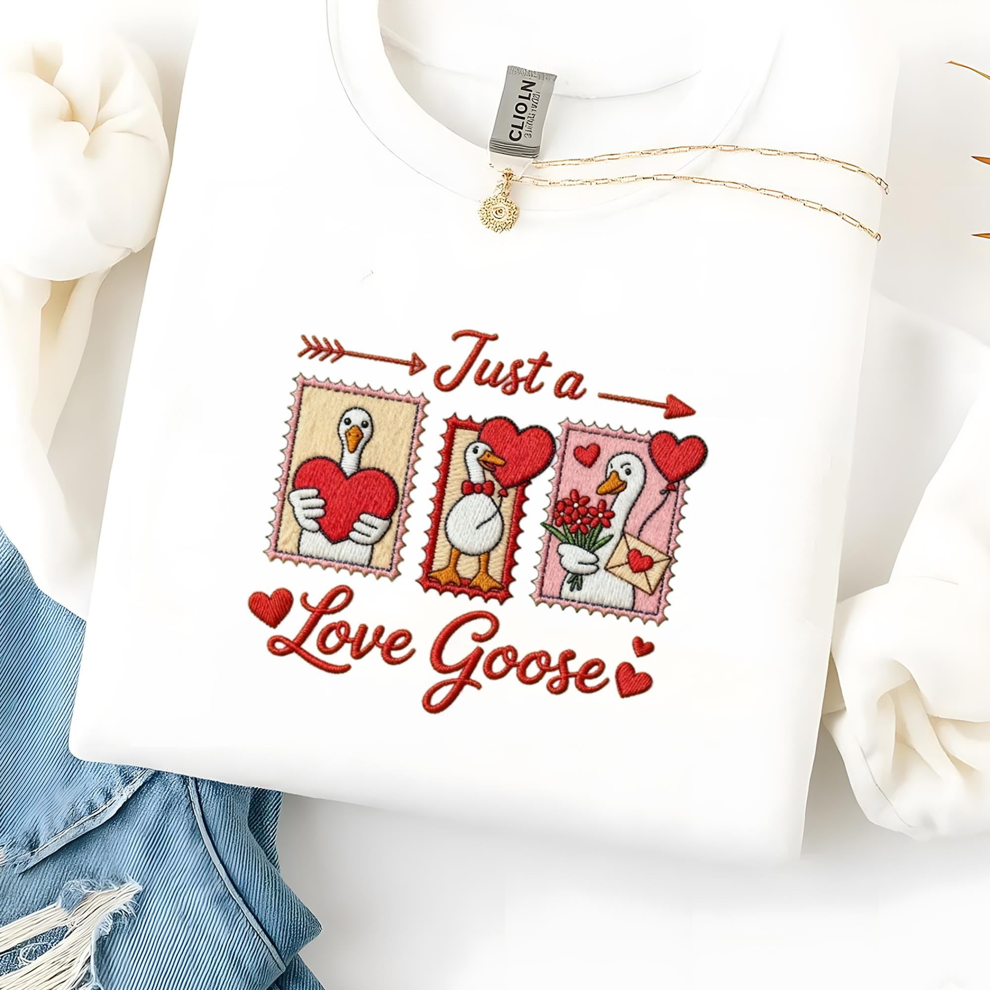 Just a Love Goose Embroidery , Funny Romantic Goose Machine Embroidery ...