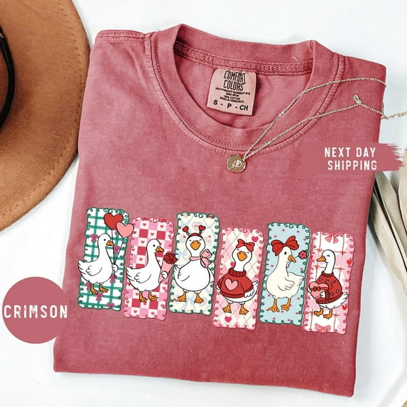 Just a Love Goose Valentine Day T-Shirt, Funny Valentine T-Shirt, Silly ...