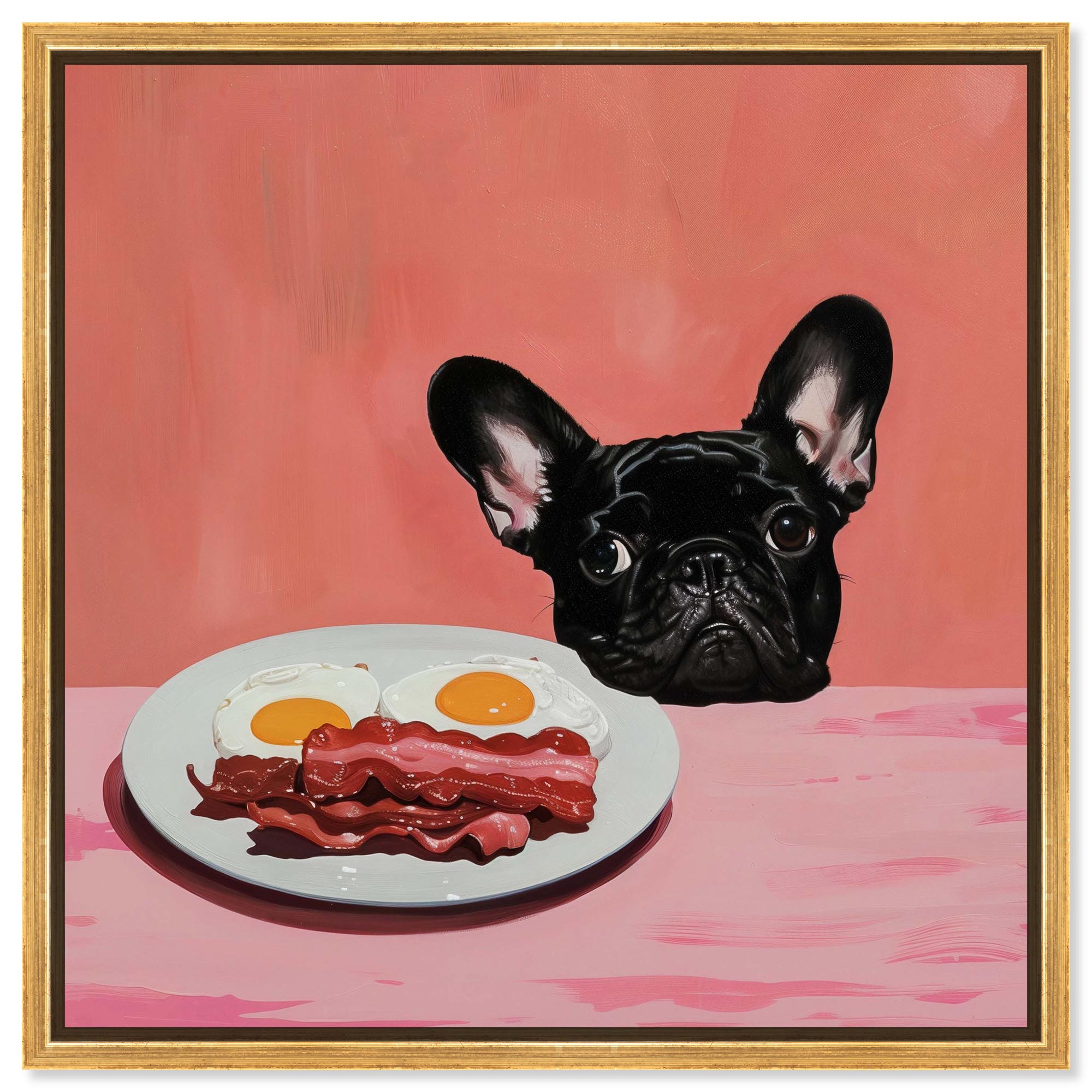 Just a Nibble Please Canvas Cute Pet Art Prints by Art Remedy, Gold Frame, 20" x 20" - Walmart.com