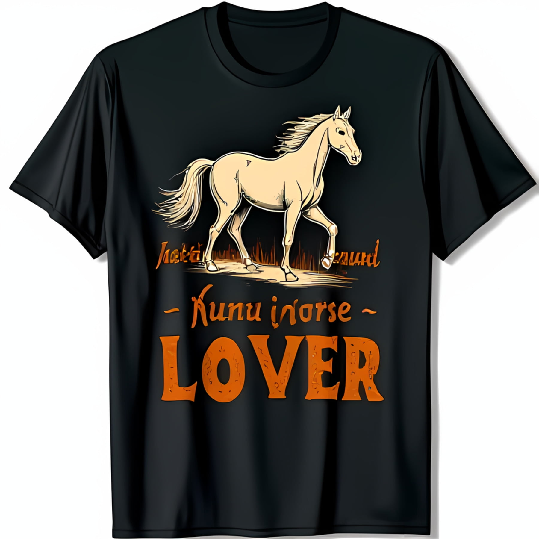 Just a Runu inorse Lover Black T-Shirt with White Horse Graphic for ...