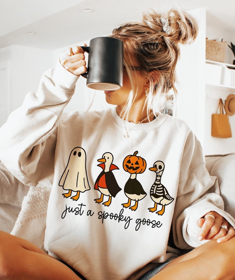 Just a Spooky Goose PNG, Funny Halloween Goose, Goose in Halloween ...