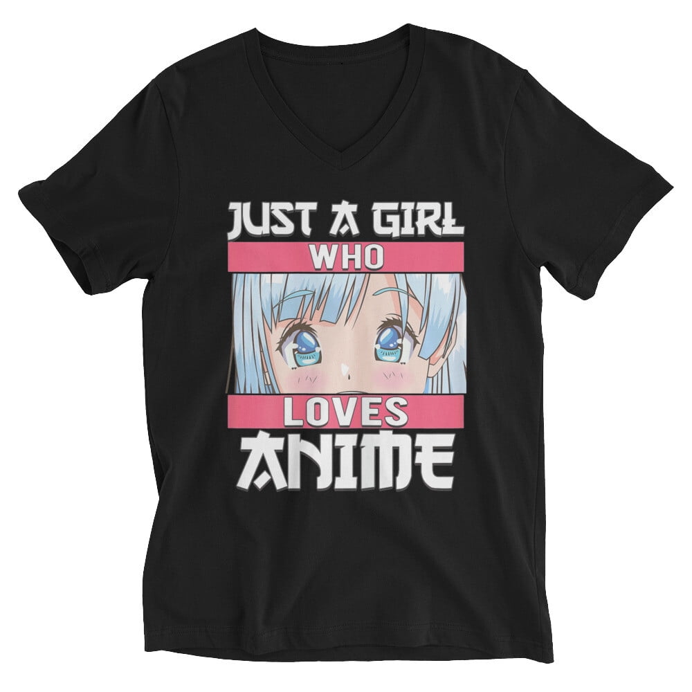 Just a girl Manga Kawaii Japan Otaku Kanji Ramen Anime Gift V-Neck ...