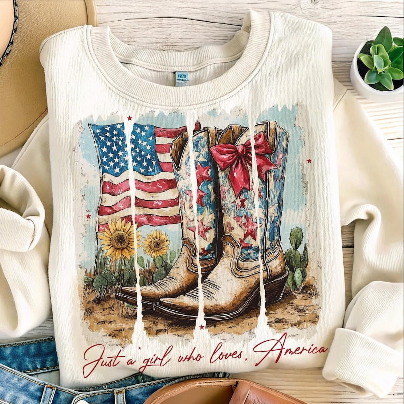 Just a girl who loves america T-shirt, America Western Shirt, 4th Of ...