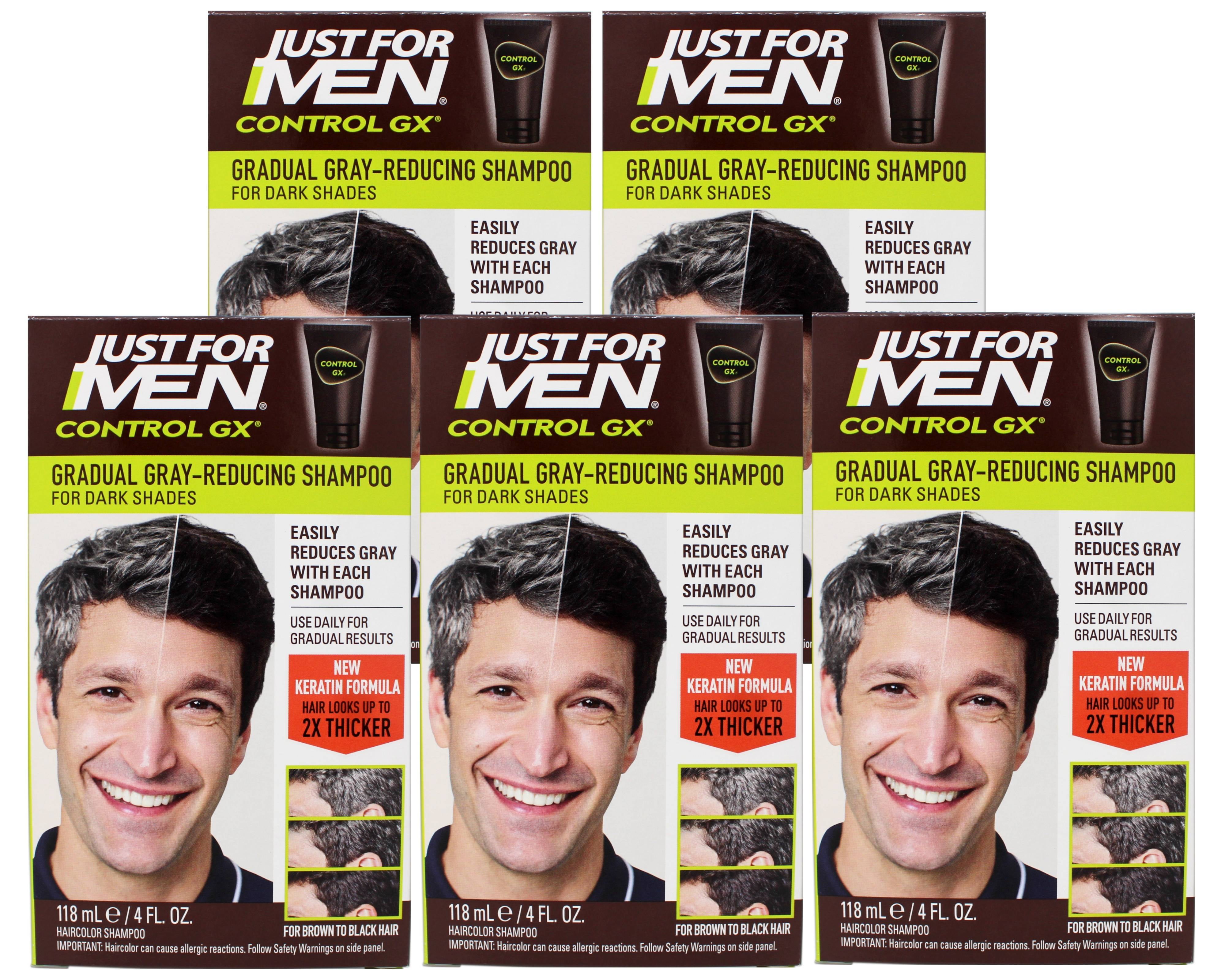 Just for Men Control GX Grey Reducing Shampoo, Gradual Hair Color with ...
