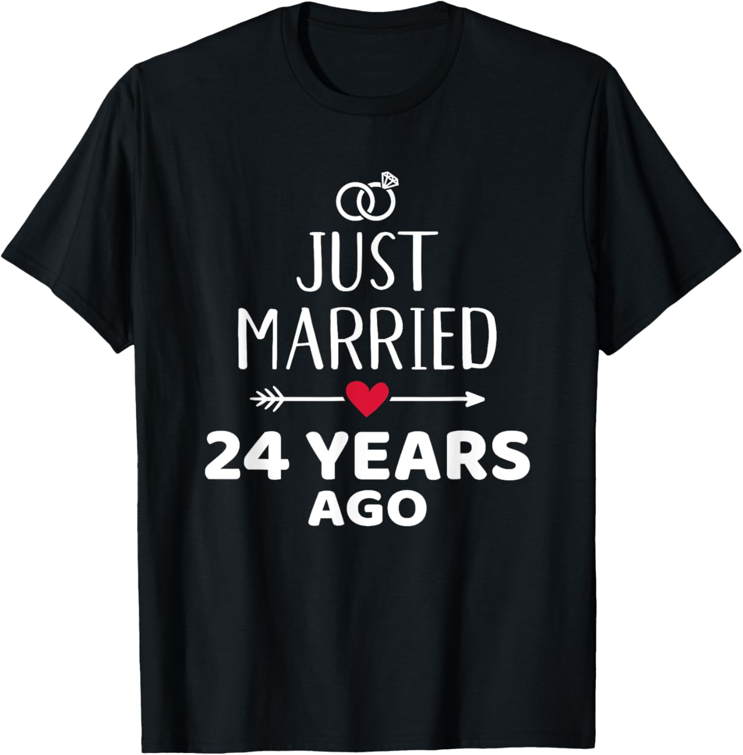 Just married 24 years ago for 24th wedding anniversary T-Shirt ...