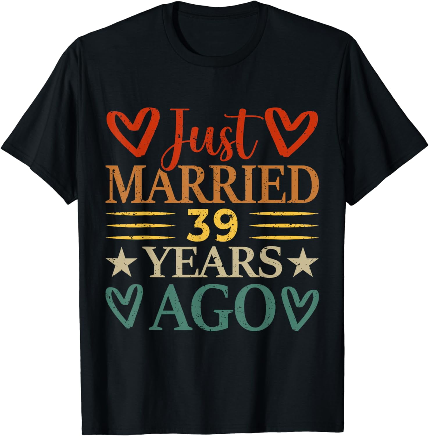 Just married 39 years ago funny 39th Wedding anniversary T-Shirt ...