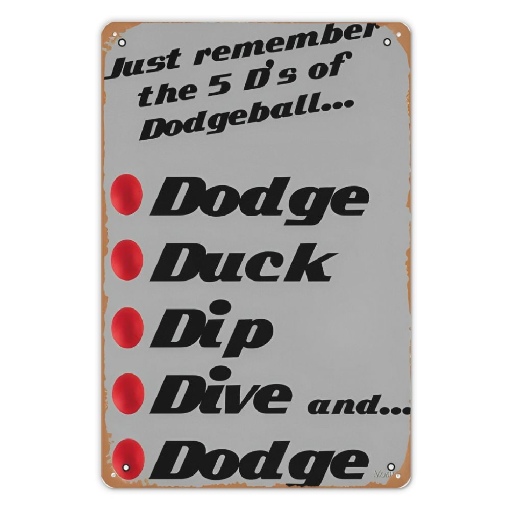 Just remembar the 5 D's of Dodgeball Poster Vintage Retro Metal Sign ...
