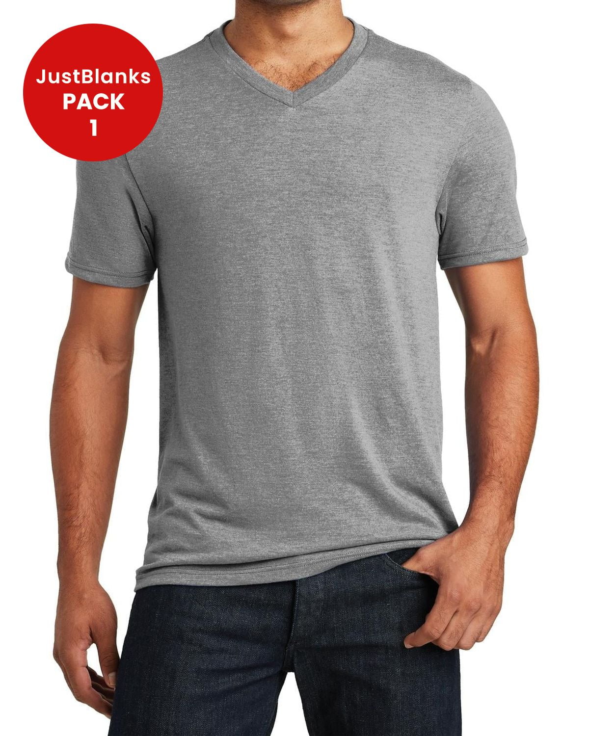 JustBlanks Perfect Tri V-Neck Tee Shoulder to shoulder taping This tri ...