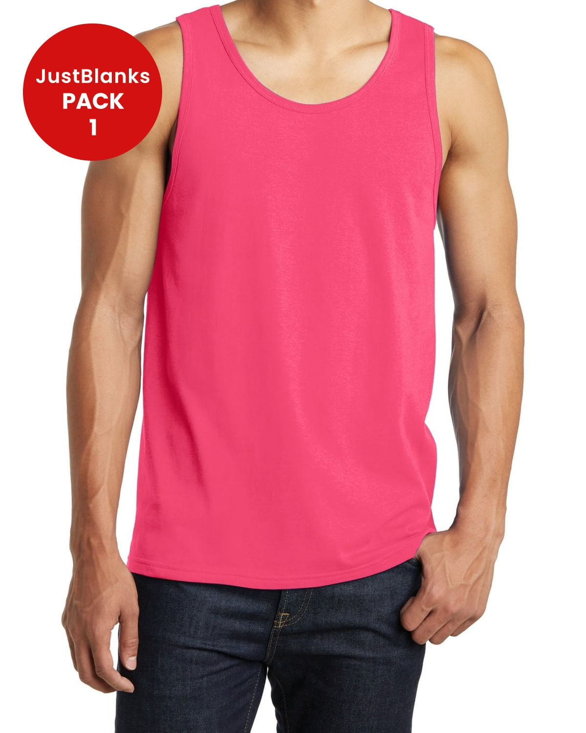 JustBlanks Young Mens The Concert Tank Slightly slimmer body 100% Soft ...