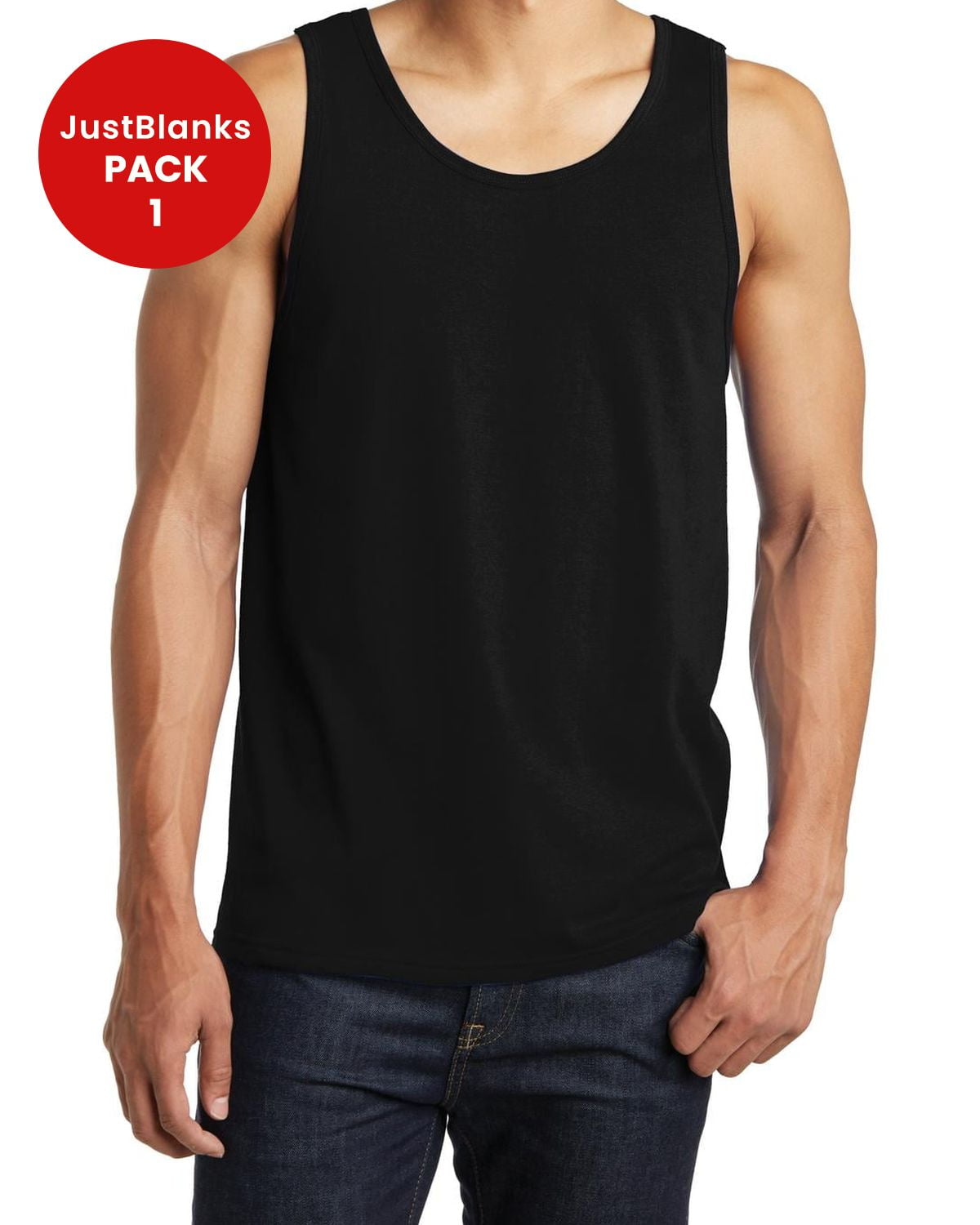 JustBlanks Young Mens The Concert Tank Slightly slimmer body 100% Soft ...