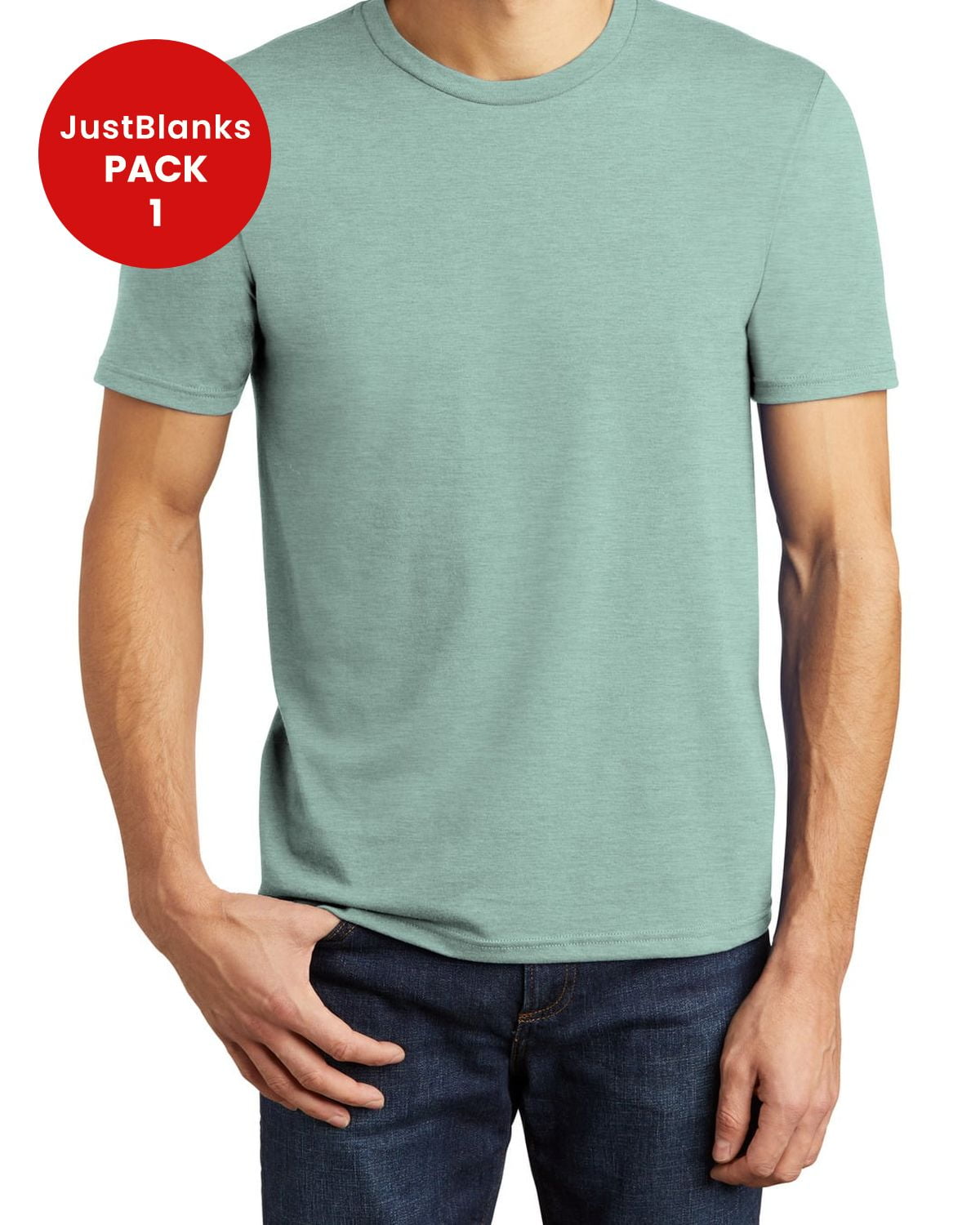 JustBlanks Men's Perfect Tri Tear-away label Shoulder to shoulder ...