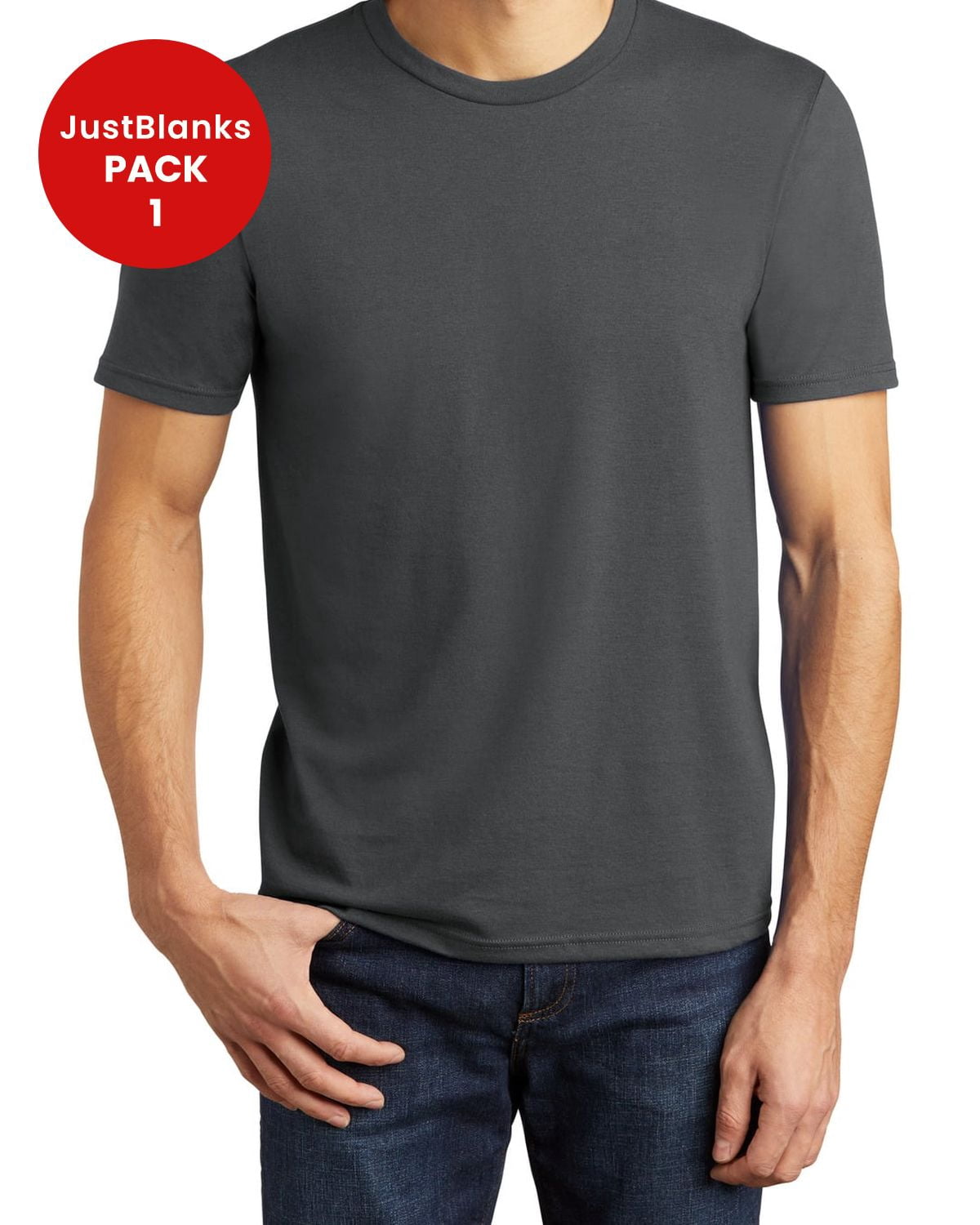 JustBlanks Mens Perfect Tri Shoulder to shoulder taping 1x1 rib knit ...