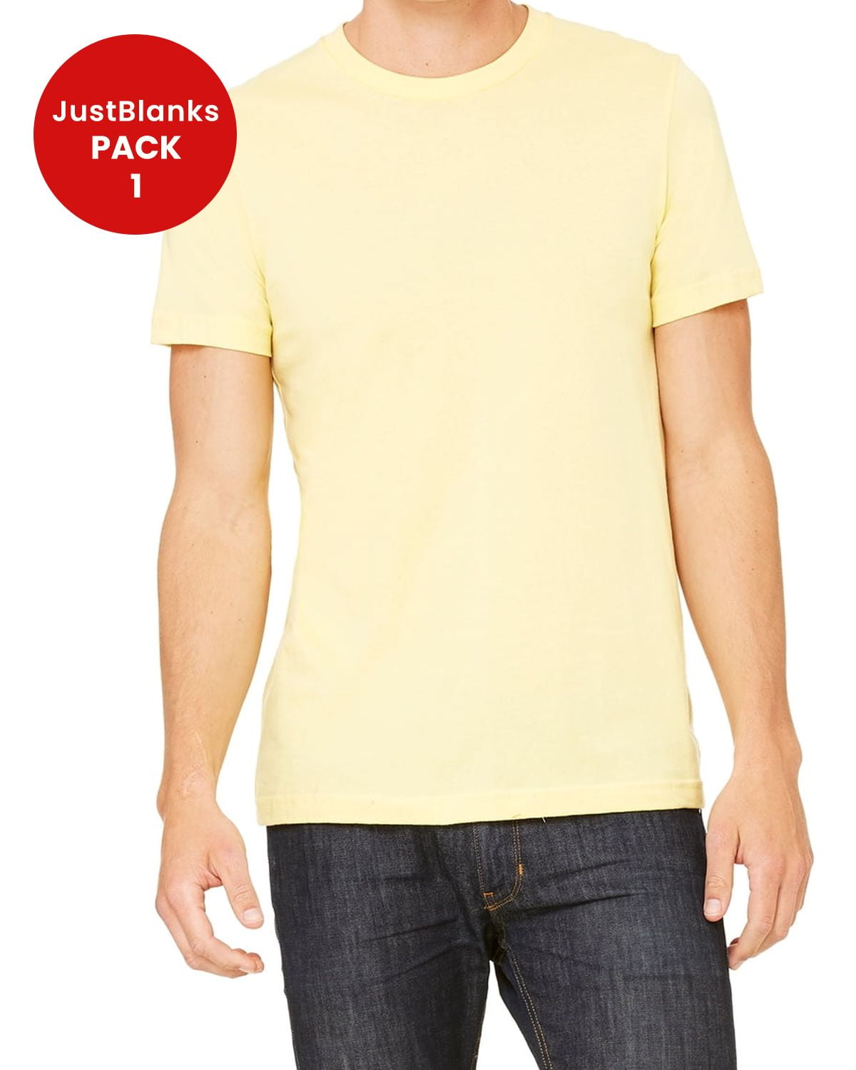 JustBlanks Jersey Short Sleeve Tee Shoulder to Shoulder Taping Side ...