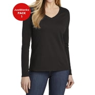Real Essentials 4 Pack: Women's Cotton Classic-Fit Long-Sleeve Crewneck ...