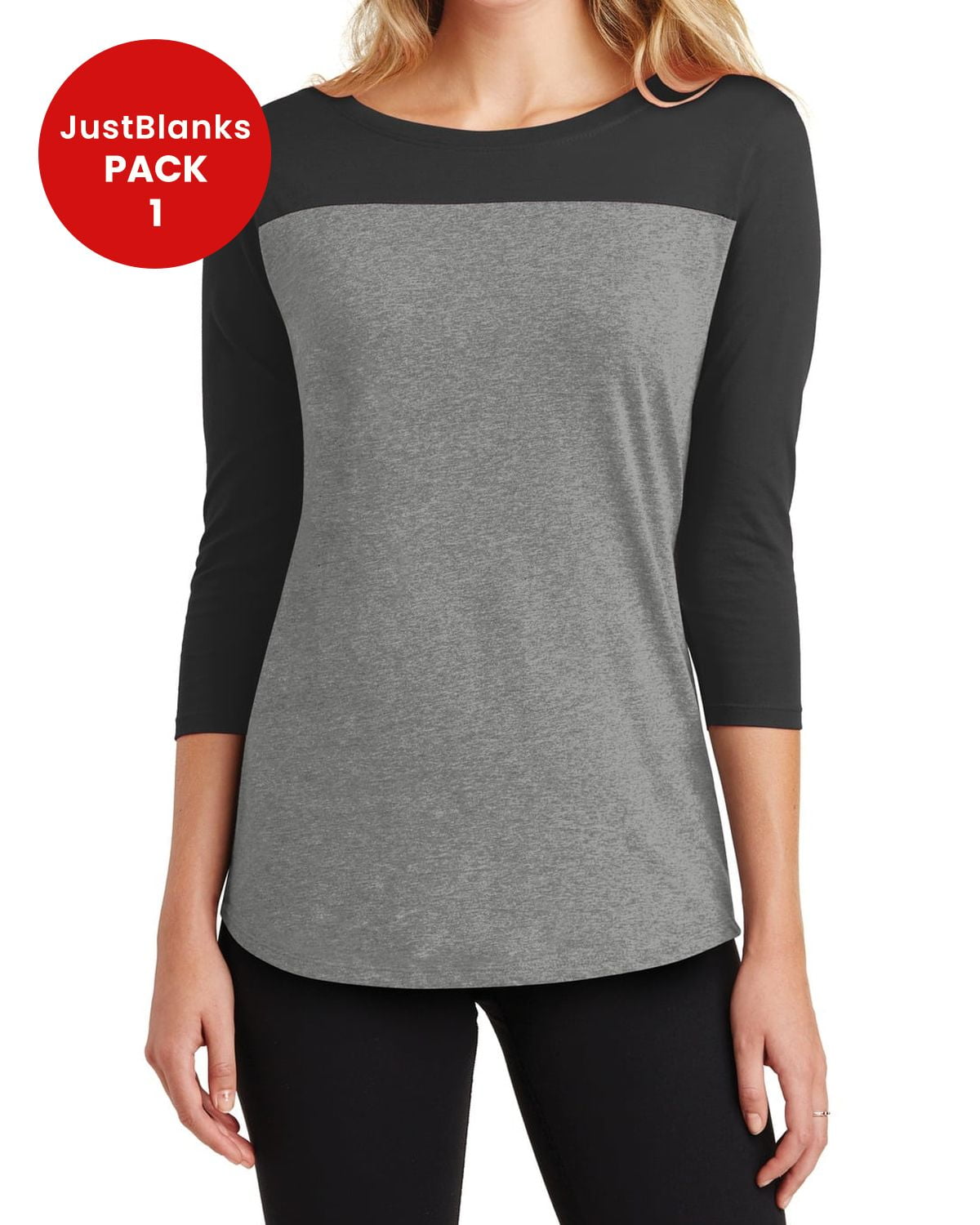 JustBlanks Womens 3 4 Sleeve Color Block Baseball T Shirt - Walmart.com
