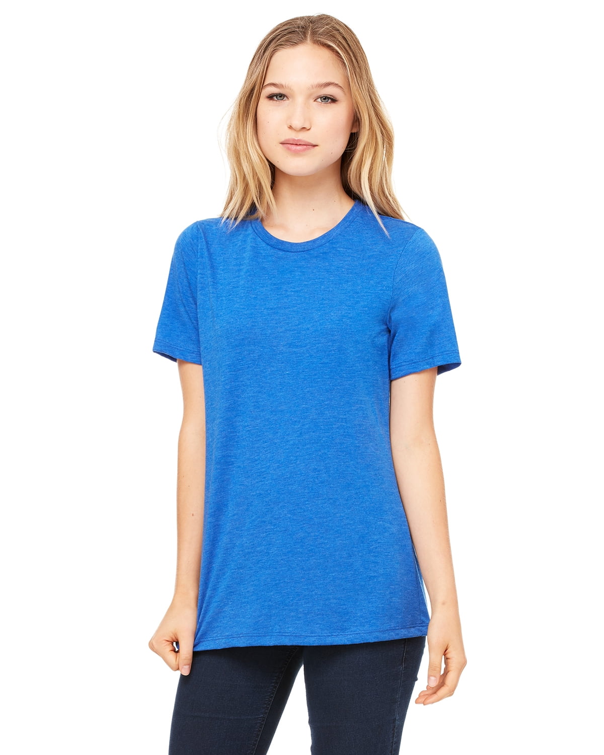 JustBlanks Women’s Relaxed Jersey Tee Pre Shrunk Relaxed Fit Side Seams ...