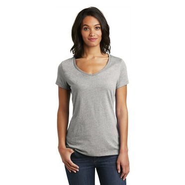 Hanes Women's Lightweight, Soft Cotton Blend, Short Sleeve V-Neck Nano-T T-Shirt - Walmart.com